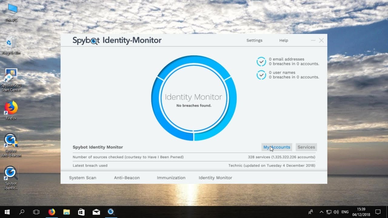 Spybot - Using Identity Monitor - YouTube