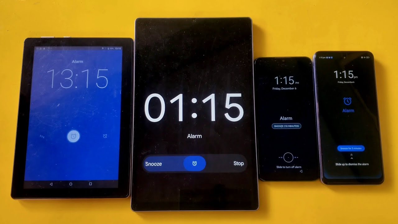 Alarm Set on,Alarm Ringing,Alarm Snoze & Alarm Off Phone & Tablet,at ...