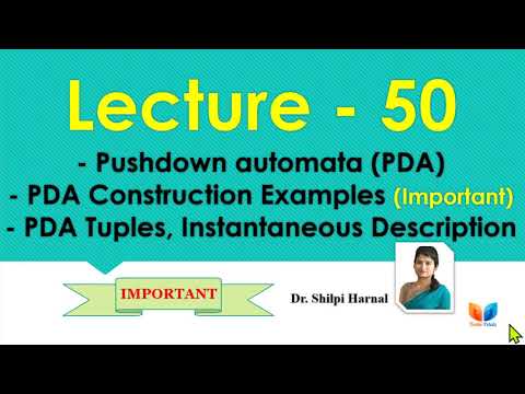 Pushdown Automata | PDA Construction Examples | PDA Tuples | PDA ...
