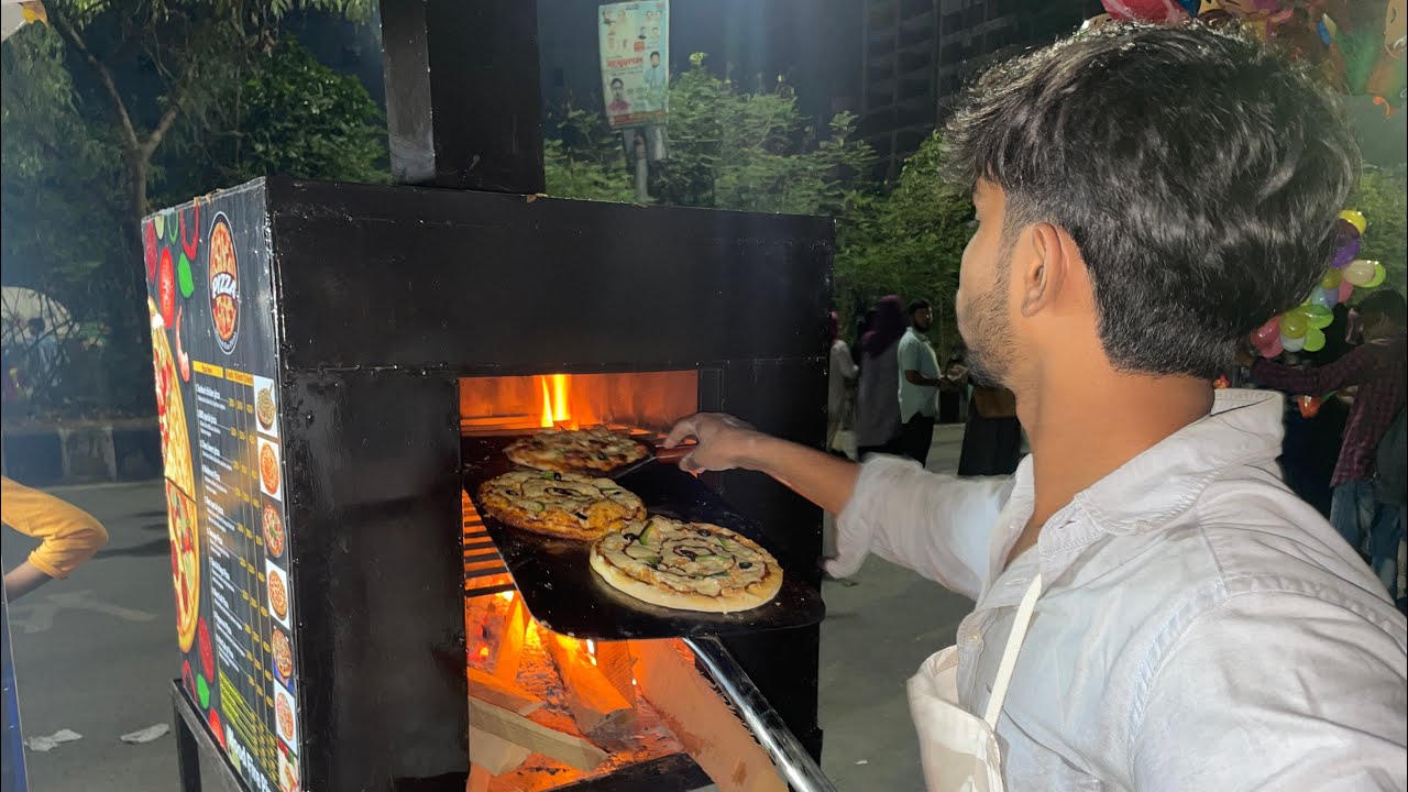 How To Make Wood Fire Pizza | Wood Fire Pizza Street Food - YouTube