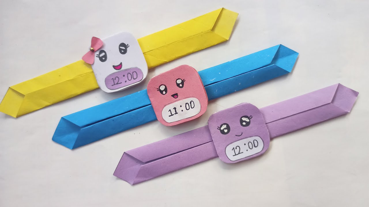 How to make easy paper watch ||Paper watch || DIY school craft || Box ...