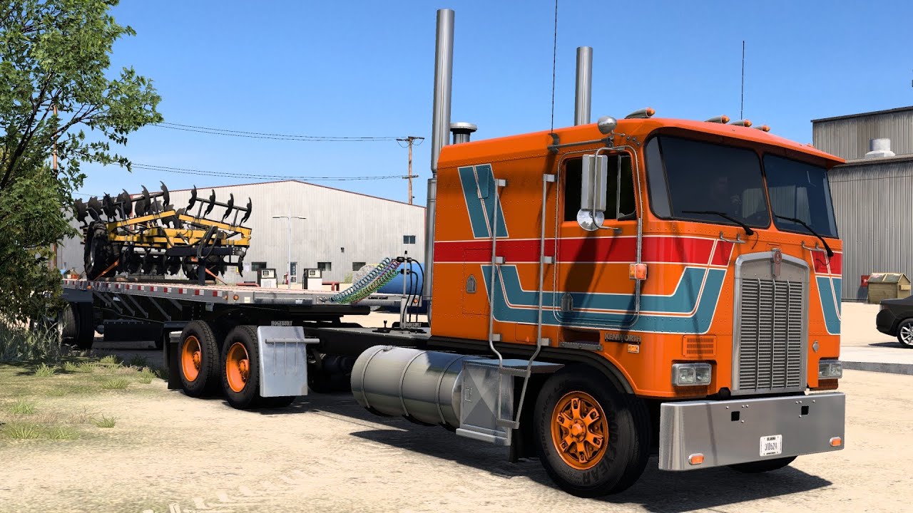 Kenworth K100-E Long Frame (Cummins N14 5" straight pipes) Hauling Disc ...