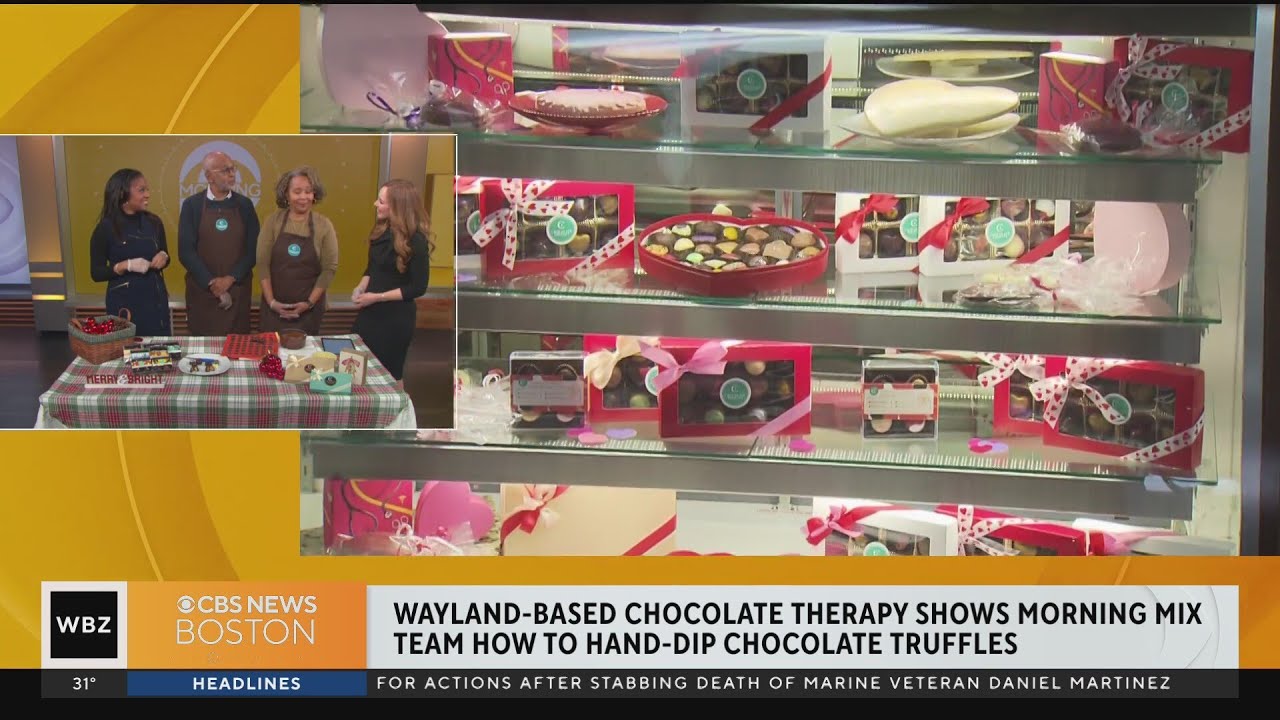Wayland-based Chocolate Therapy shows Morning Mix team how to hand-dip ...