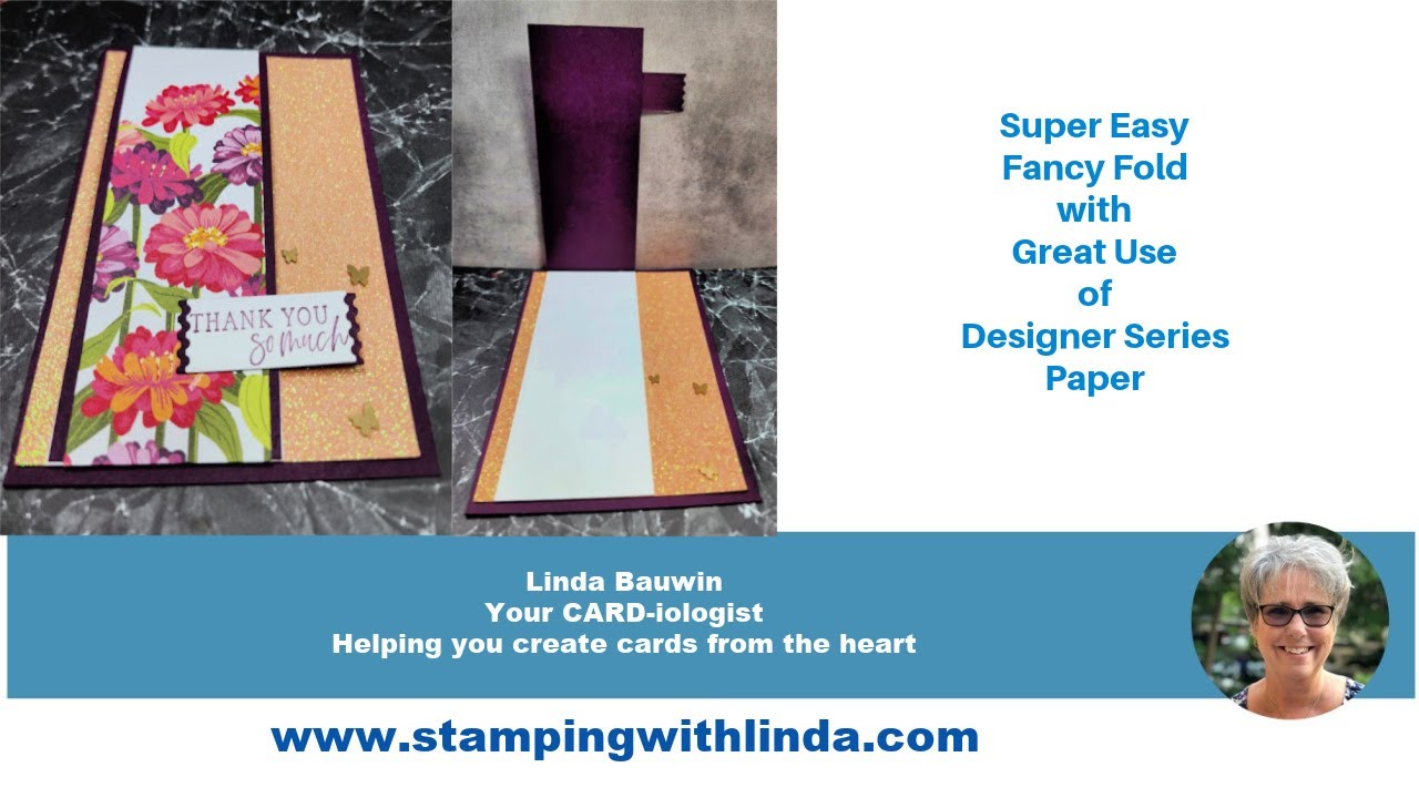 Super Easy Fancy Fold With Great Use of Designer Series Paper - YouTube