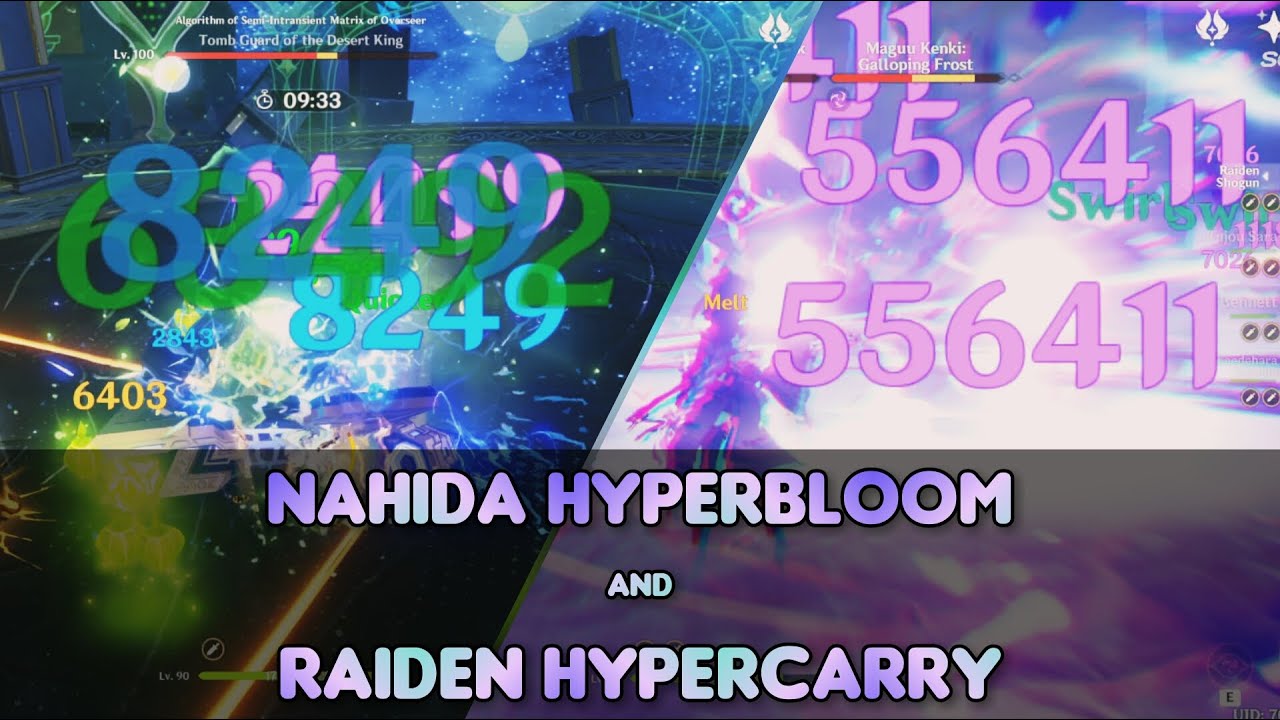3.6 Raiden Shogun HyperCarry Team & Nahida HyperBloom Team Abyss Clear ...