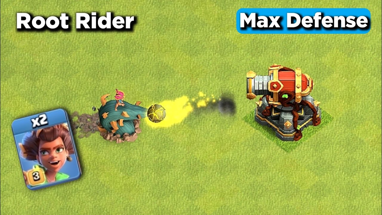 Root Rider Vs Max Level Defense|Clash of clans - YouTube