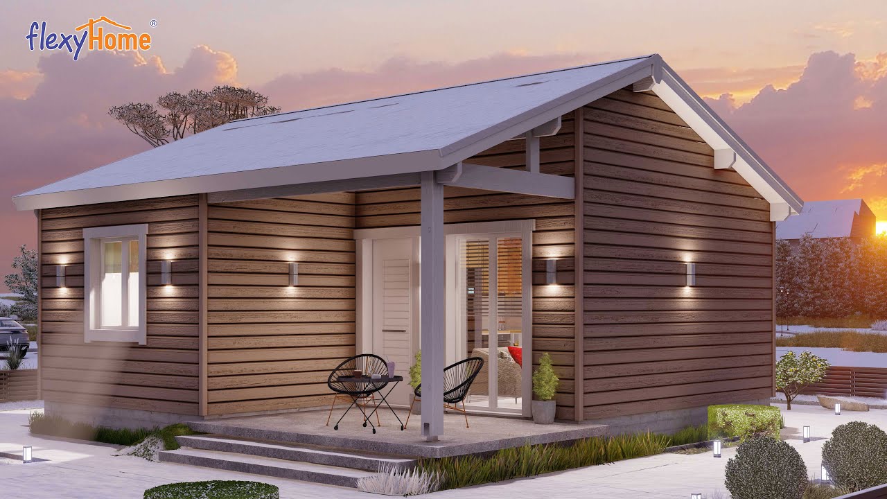 Kofinas prefabricated houses flexyhome series IF-44 - YouTube