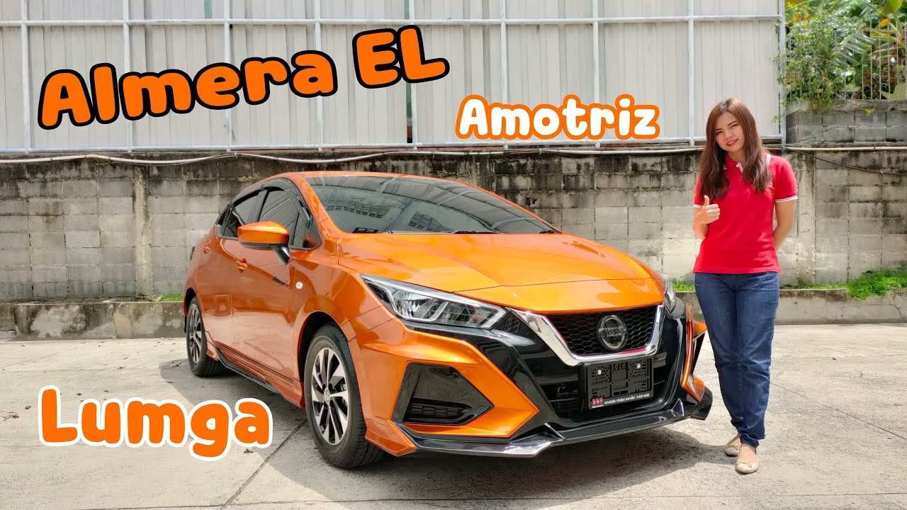 NISSAN ALMERA EL สีส้มชุดแต่ง Lumga เบาะหนังสีดำเดินด้ายสีส้ม/ล้อปัดเงา ...