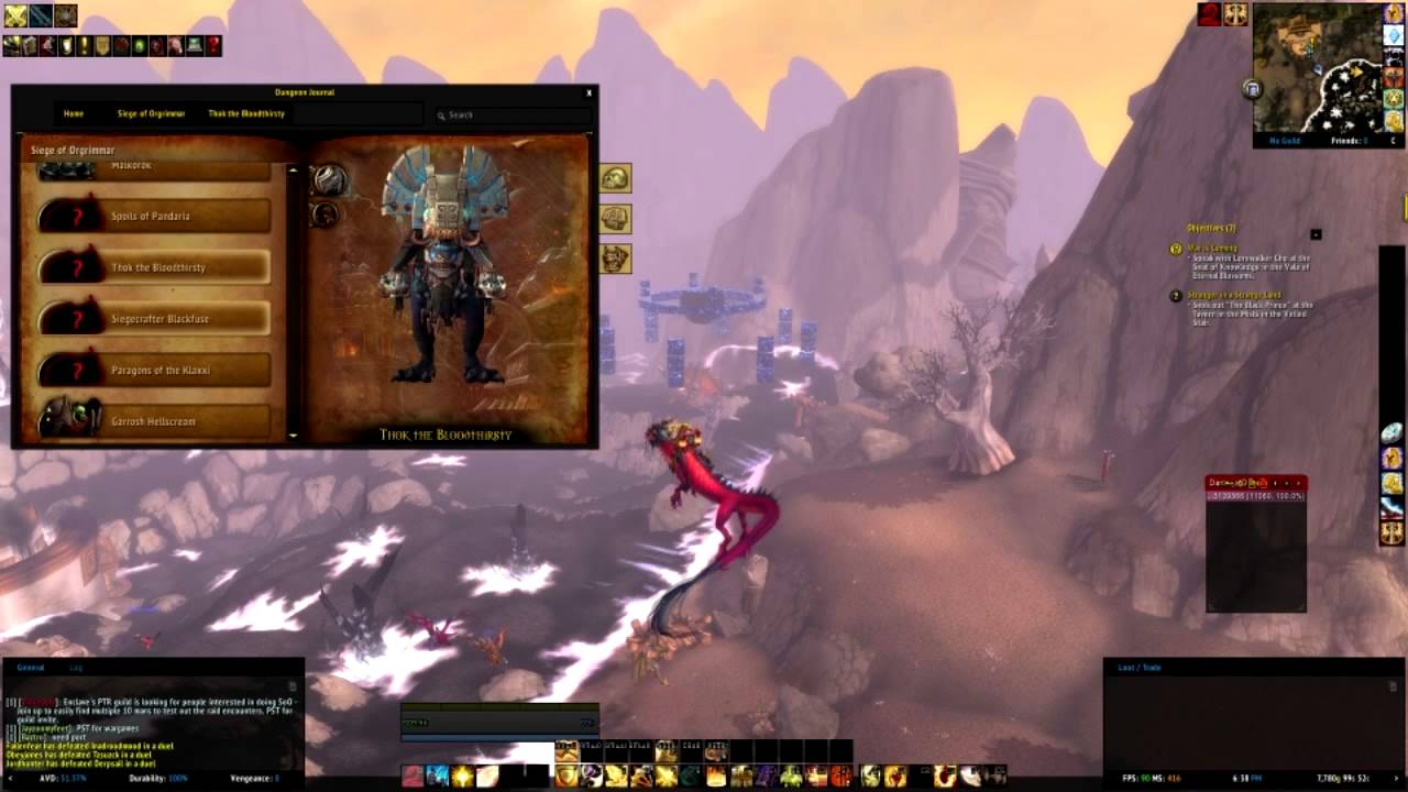 Looking At All The New Bosses Siege of Orgrimmar Raid 5.4 WoW MoP PTR ...