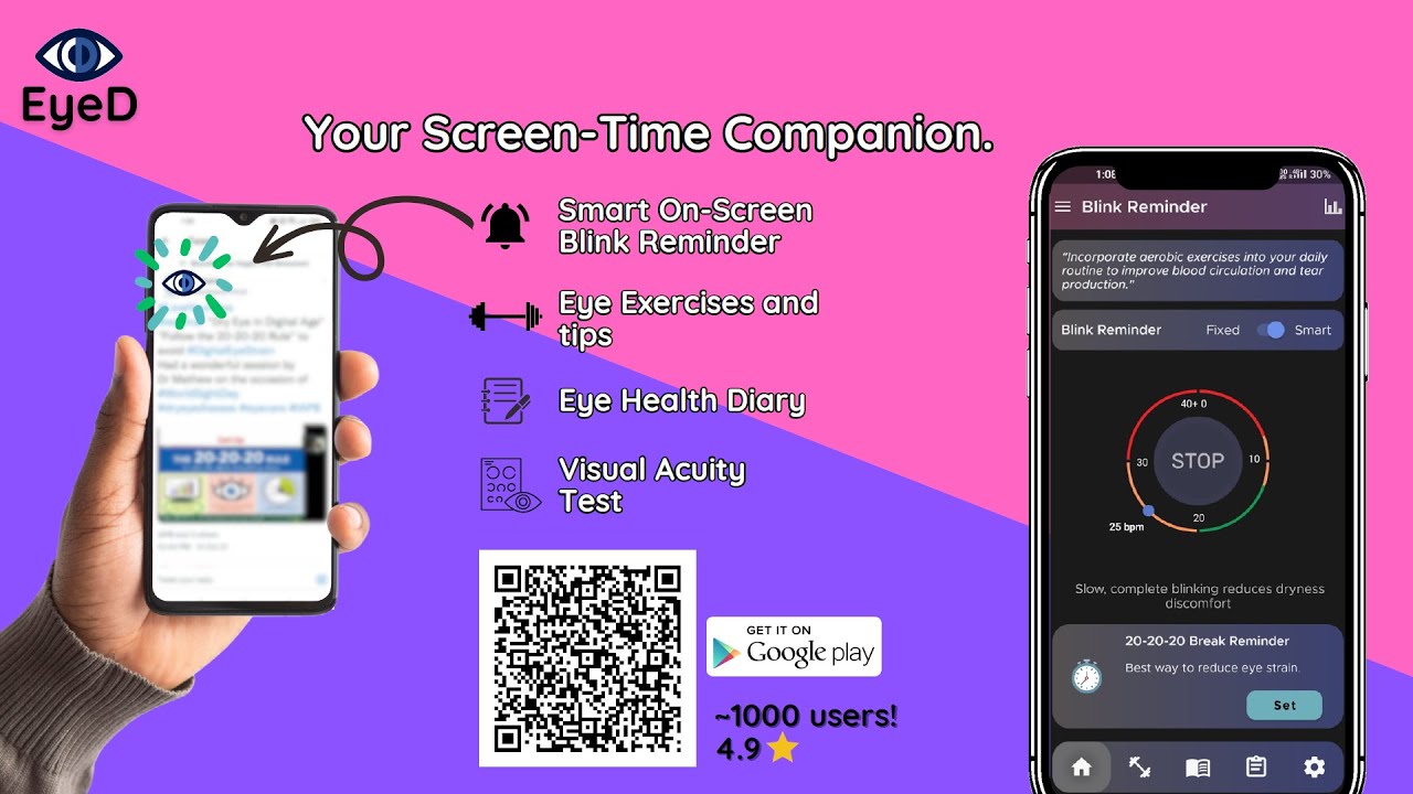 EyeD - Smart Blink Reminder | Features - YouTube