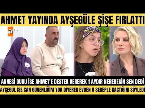 ESRA EROL'DA PROGRAMINDA DEHŞET VERİCİ OLAY AHMET 1 AYDIR KAYIP OLAN AYŞEGÜL'E YAYINDA ŞİŞE FIRLATTI