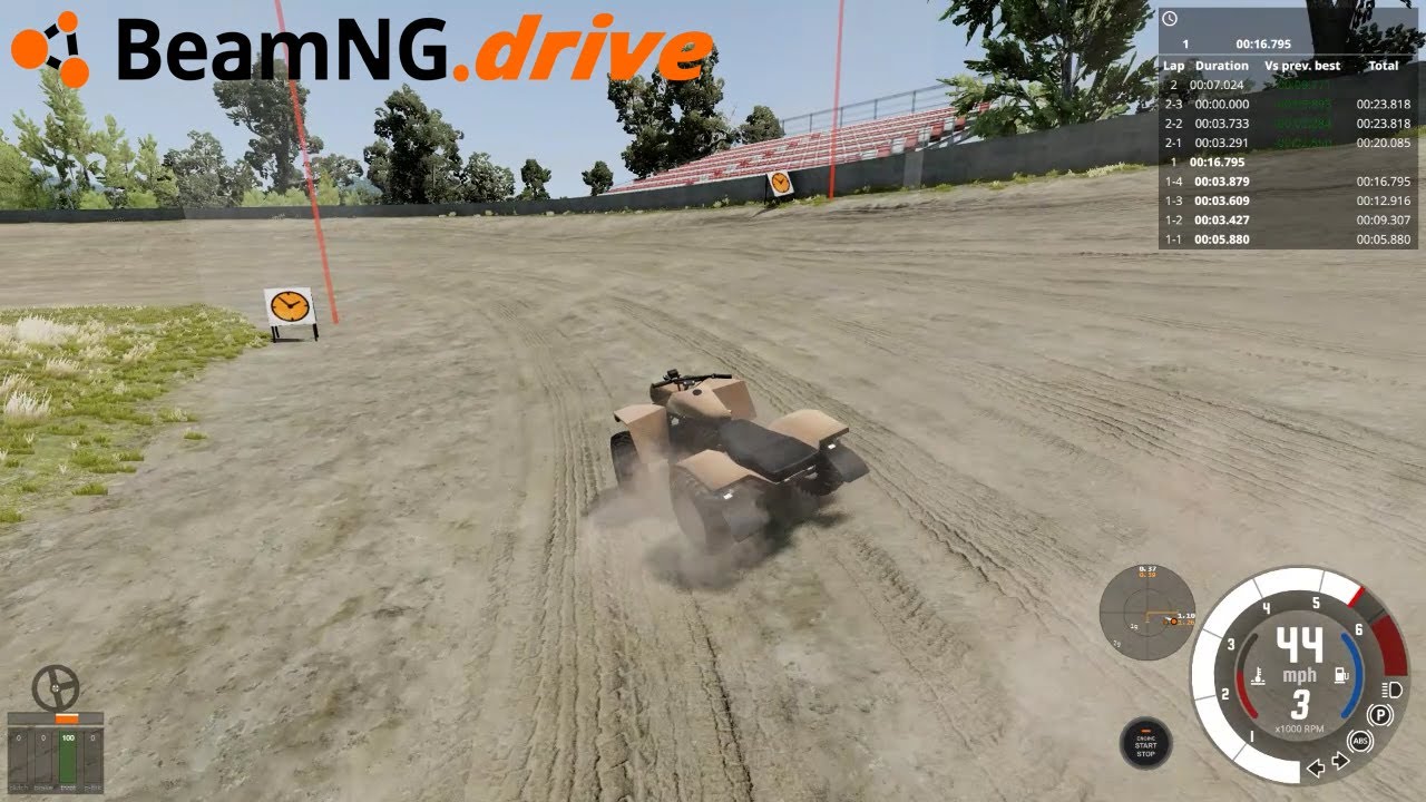 Drifting With an ATV (Time Trial: Dirt oval - Derby Arenas) | BeamNG.drive on PC - YouTube