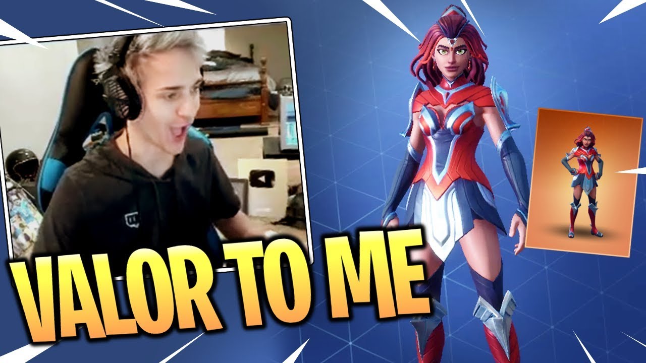 NINJA LOVES THE *NEW* VALOR SKIN & LLAMA SPRAY! | Fortnite Funny ...