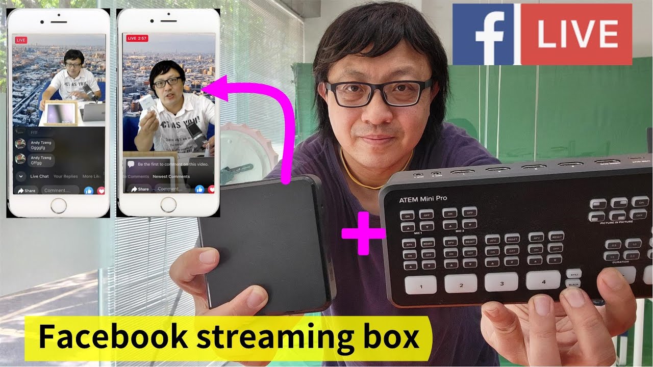 facebook streaming box with atem mini pro | square mode & portrait mode ...