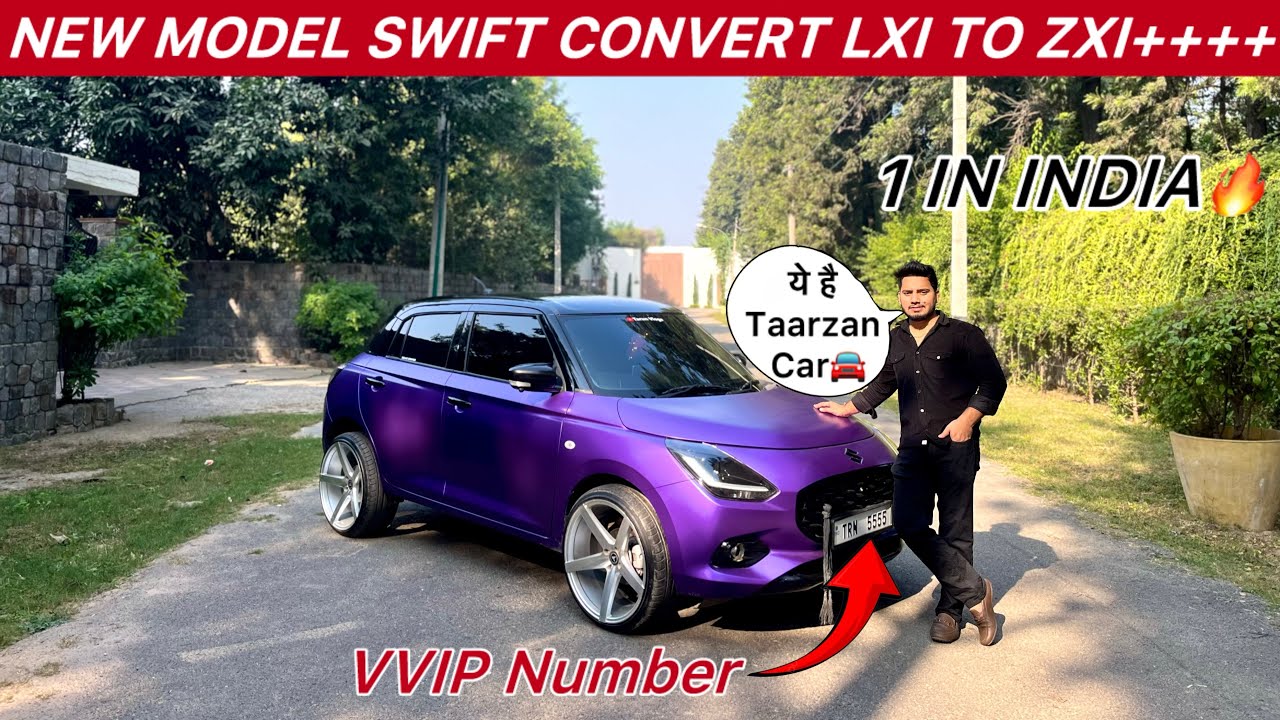 Fully Modified Swift 20 inch Alloys With 2 inch Lift Purple Colour ...
