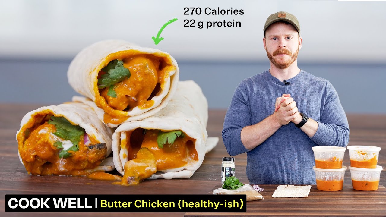 270 Calorie Butter Chicken Snack Wrap - YouTube