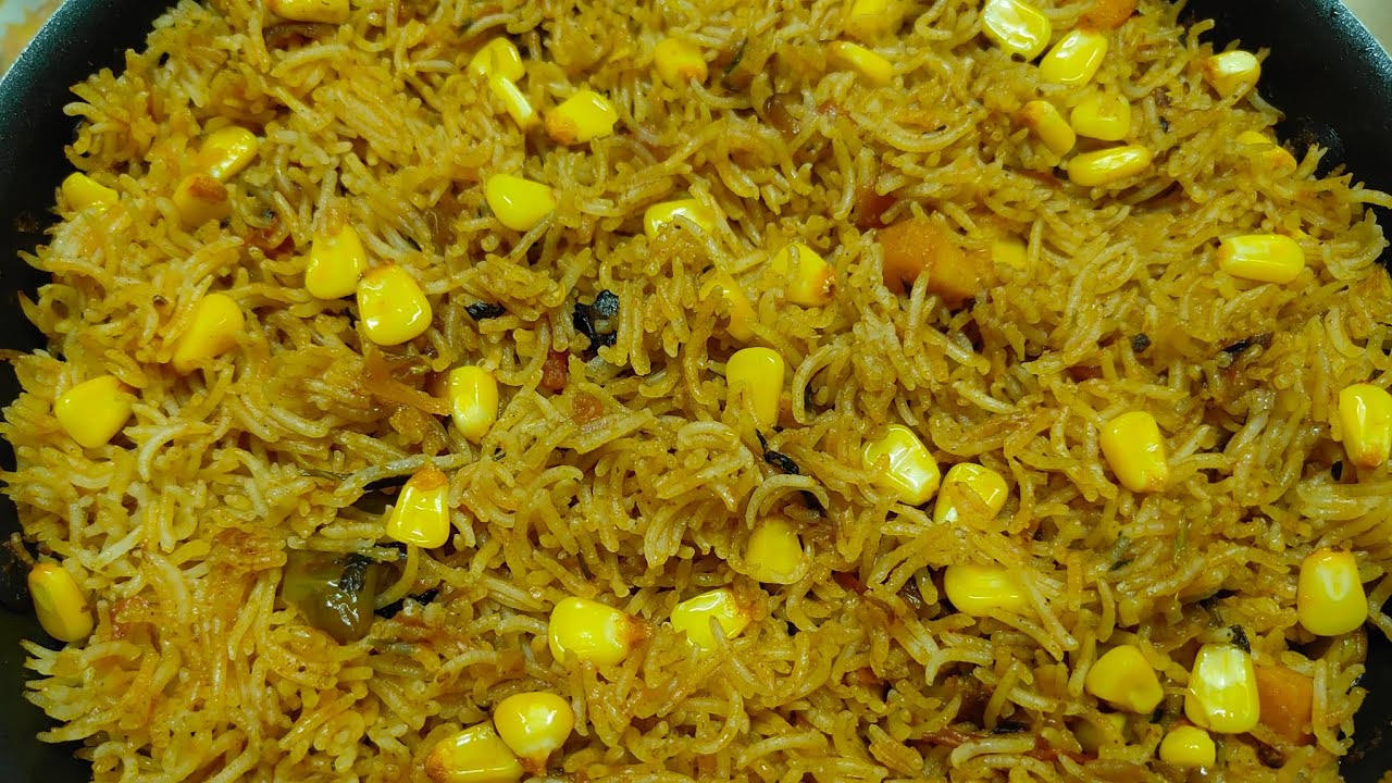 Sweet Corn Pulao Recipe.Easy And Tasty Lunchbox Recipe. స్వీట్ కార్న్ ...
