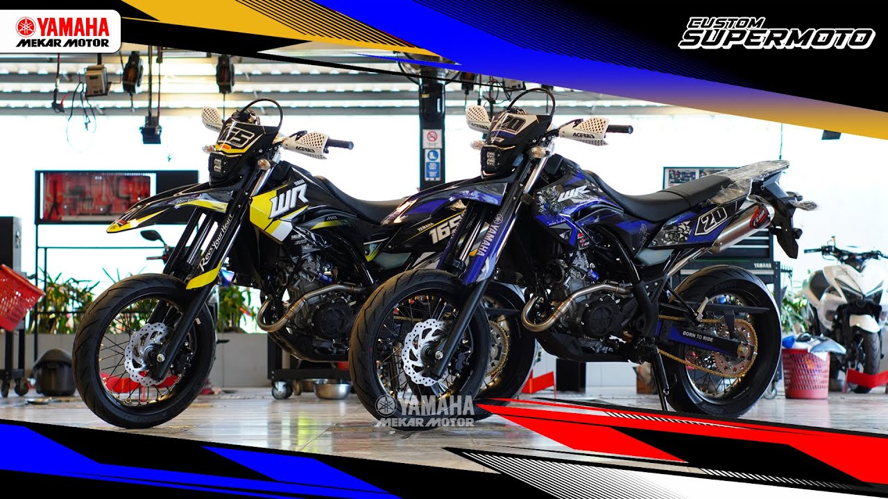 BANYAK PILIHAN DESIGN DAN WARNA YAMAHA WR155 CUSTOM SUPERMOTO - YouTube