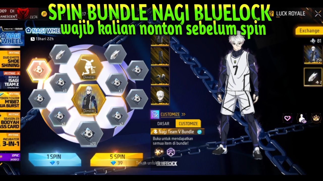 SPIN BUNDLE NAGI BLUELOCK, CARA SPIN BUNDLE NAGI BLUELOCK, SPIN TOKEN ...