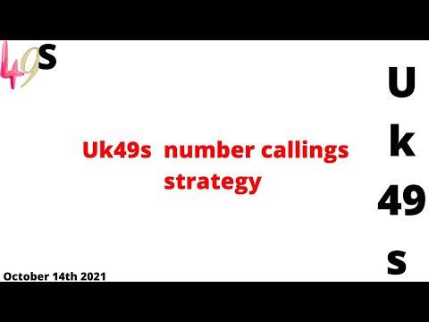 Uk49s Number Calling strategy oct 14 - 2021 - YouTube