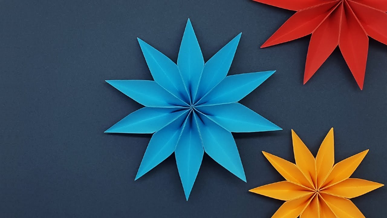 3D Paper Star Flower For Decoration Ideas | DIY Paper Craft Videos ...