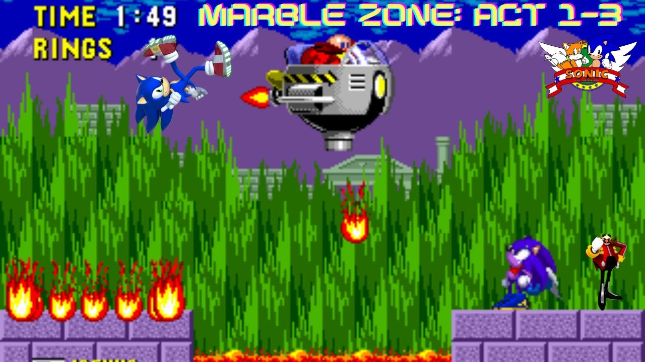 Sonic the Hedgehog- Marble Zone: Act 1-3 with Egg Scorcher Boss Fight ...