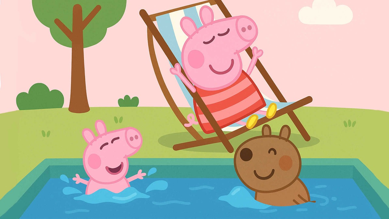 Peppa Pig Pool Party☀️🍹| Relaxing Weekend | Peppa Pig Funny Animation ...