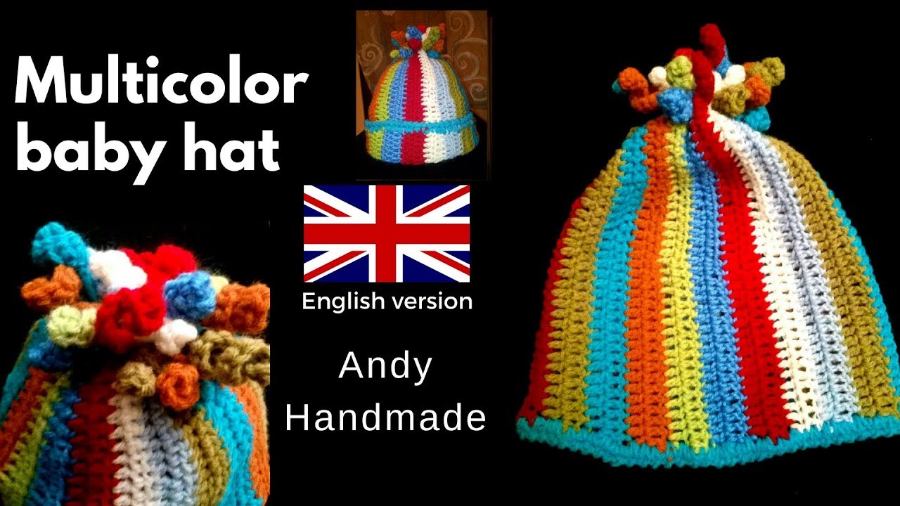 Multicolor baby hat - English version - YouTube