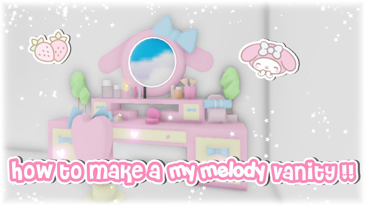 adopt me speed build!!🌸how to make a my melody vanity !! ♡ - YouTube