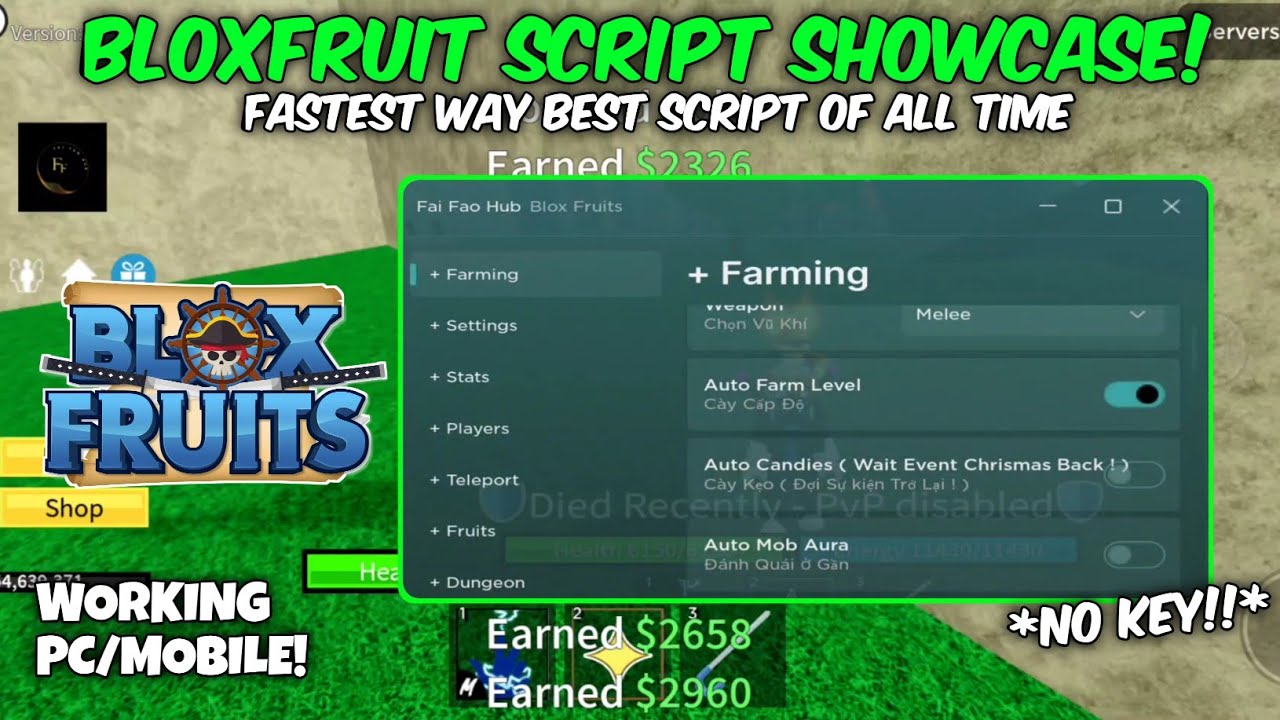 BEST BLOXFRUIT!! SCRIPT! - EXPLOITING FASTEST WAY TO LEVEL UP FAST BEST ...
