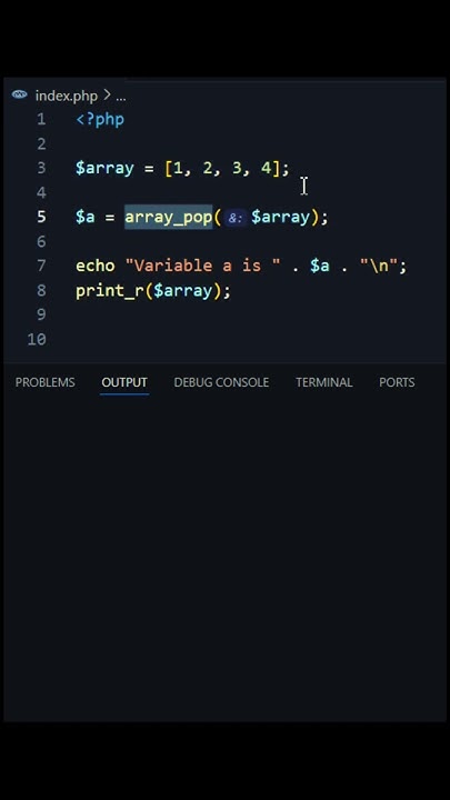 Array Manipulation with array_pop() in PHP #coding #programming #php #shorts #phpdeveloper - YouTube