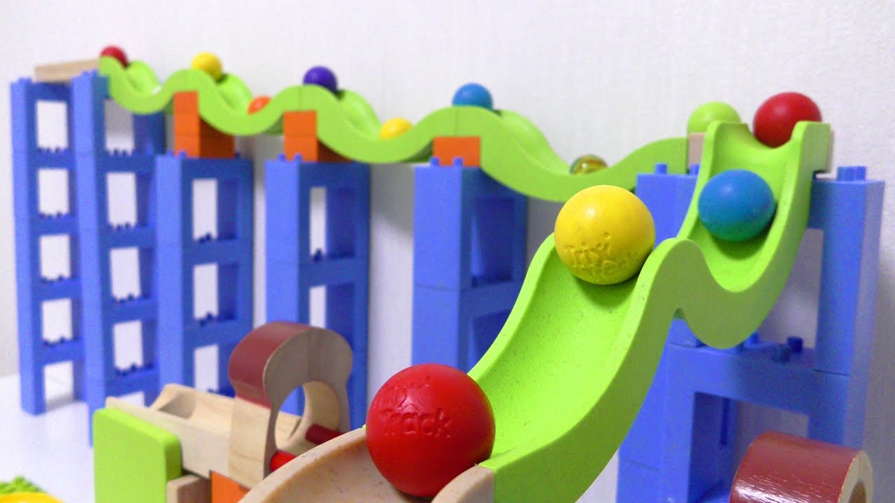 Marble Run ☆ Trix Track Wave Slope MIX Course - YouTube