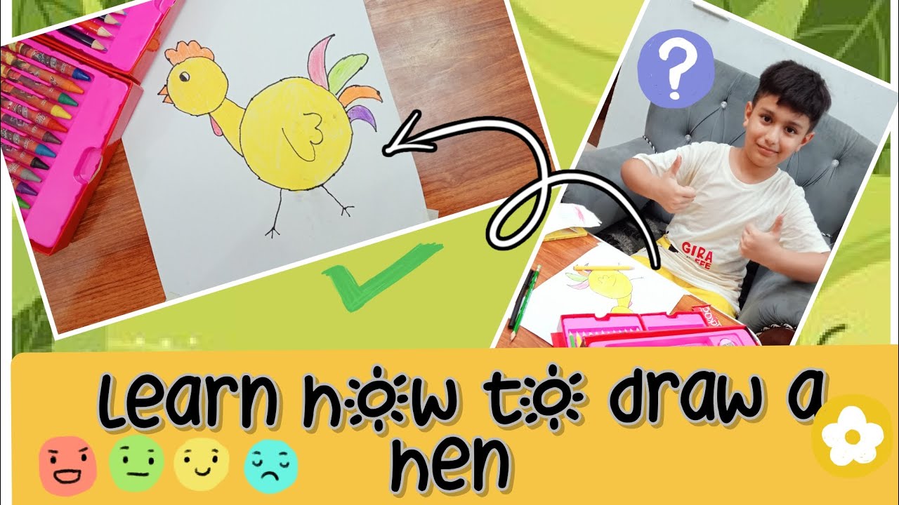 how to draw a hen | color the hen - YouTube