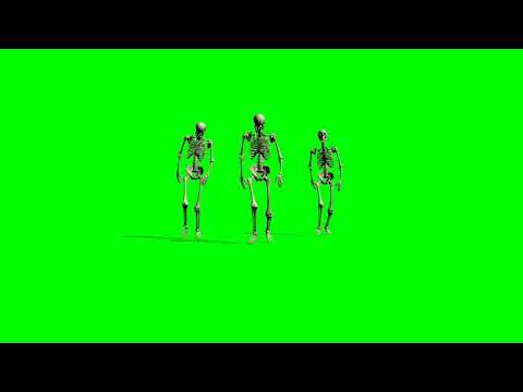 3d skeleton walk green screen effect for chromakey