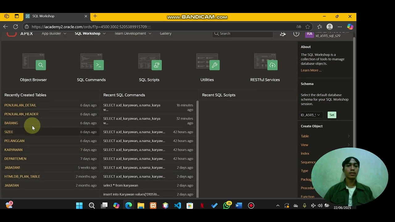 tugas basis data dalam SQL APEX - YouTube