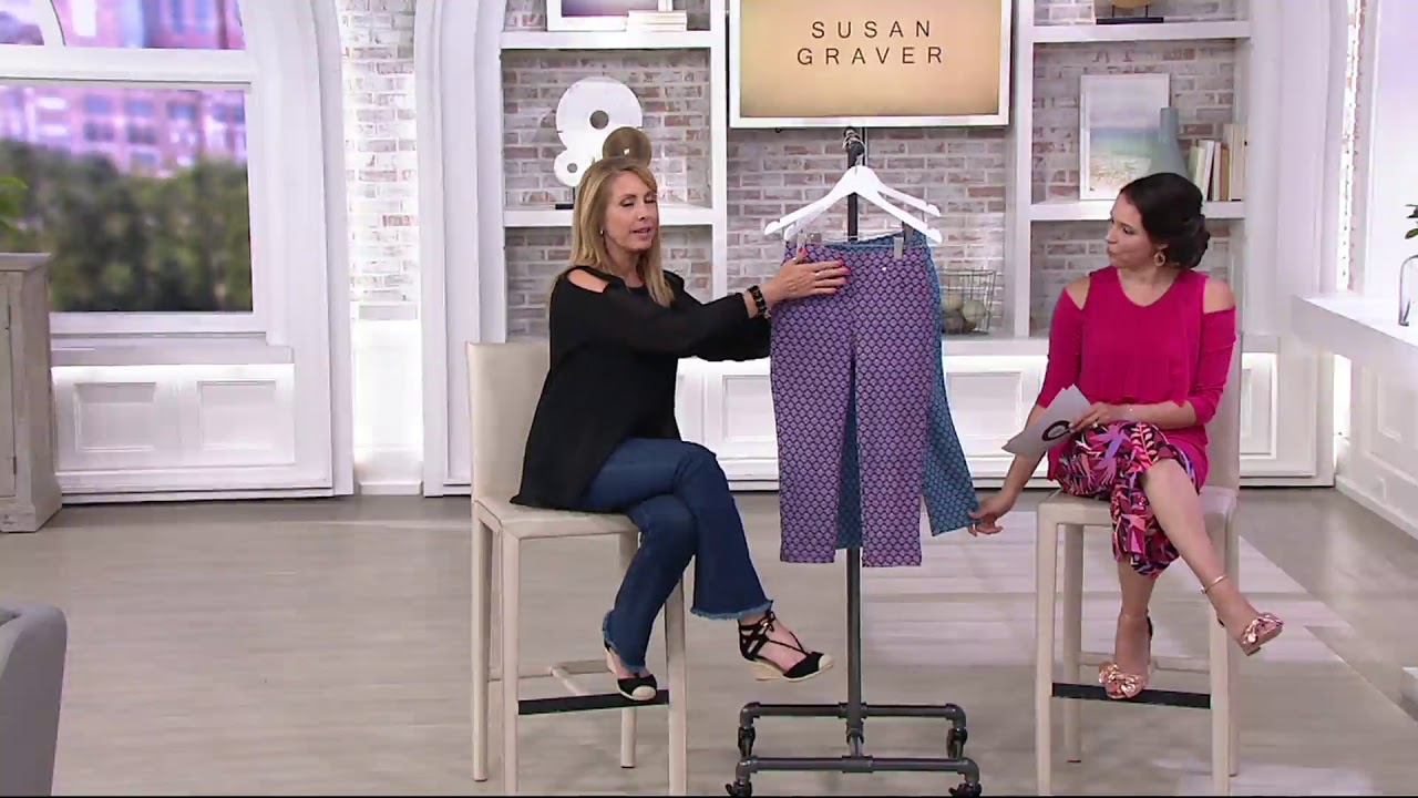Susan Graver Weekend Printed French Knit Capri Pants on QVC - YouTube