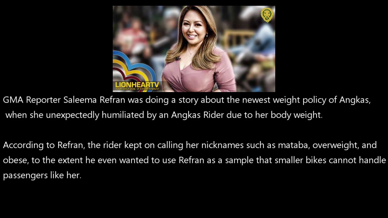 GMA News Reporter Saleema Refran body shamed by Angkas rider - YouTube