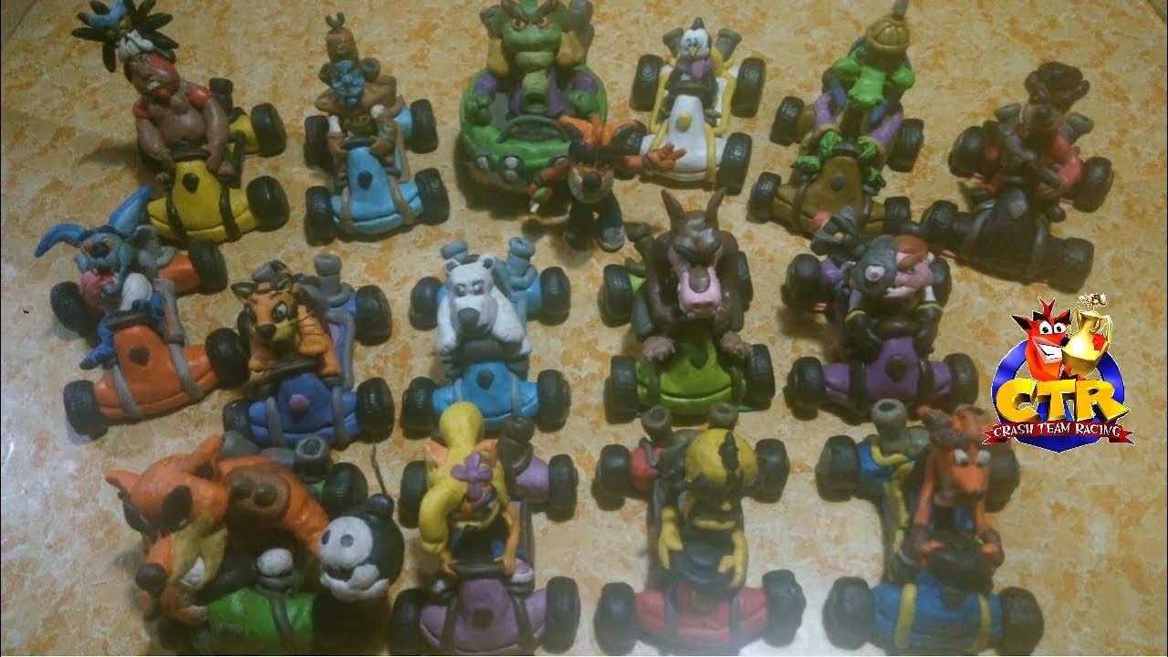 Crash Team Racing racers Clay Figures (Modeling Toy Clay) - YouTube