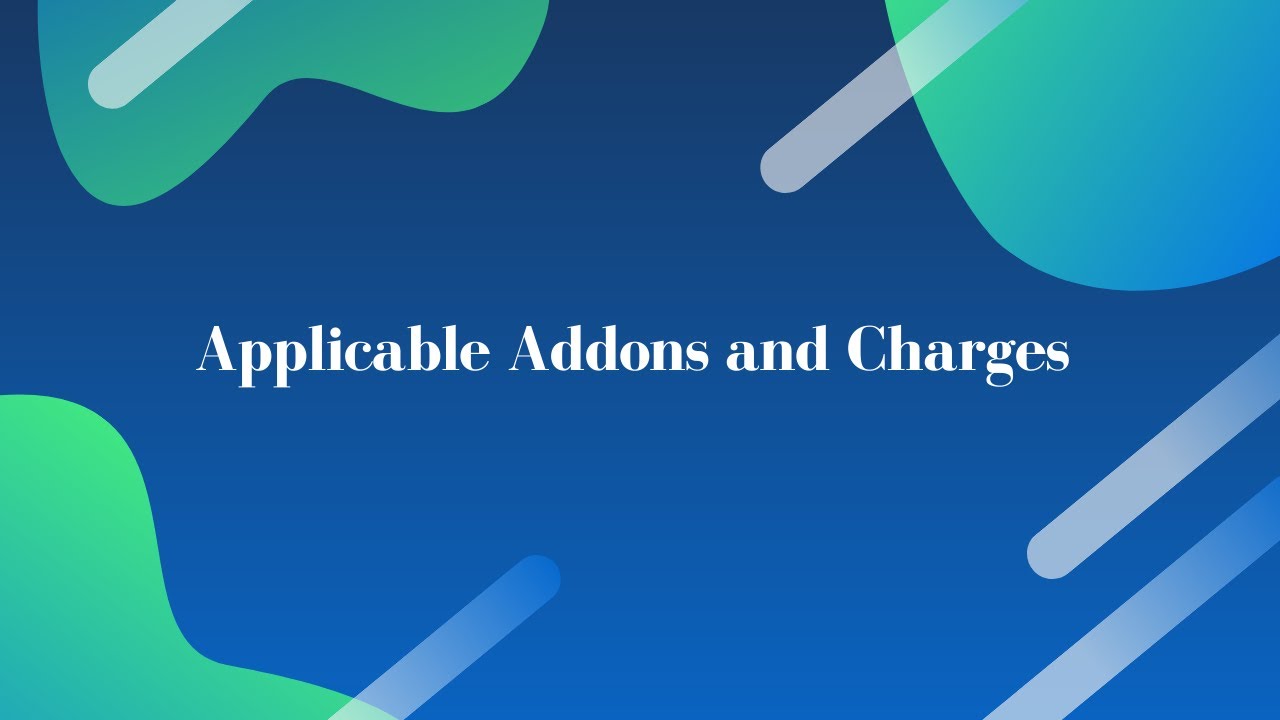 Configuring Applicable Addons and Charges - YouTube
