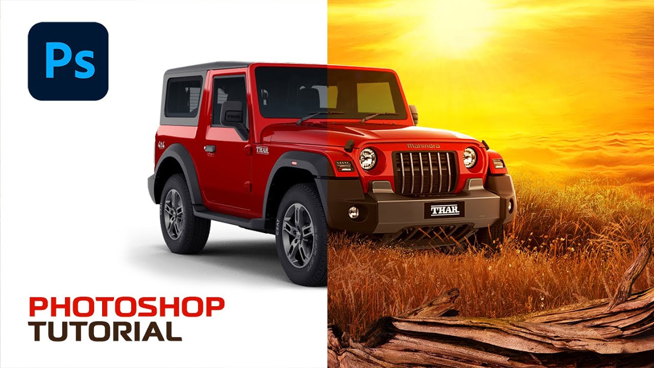 Photo manipulation - Mahindra Thar Photoshop composition tutorial ...