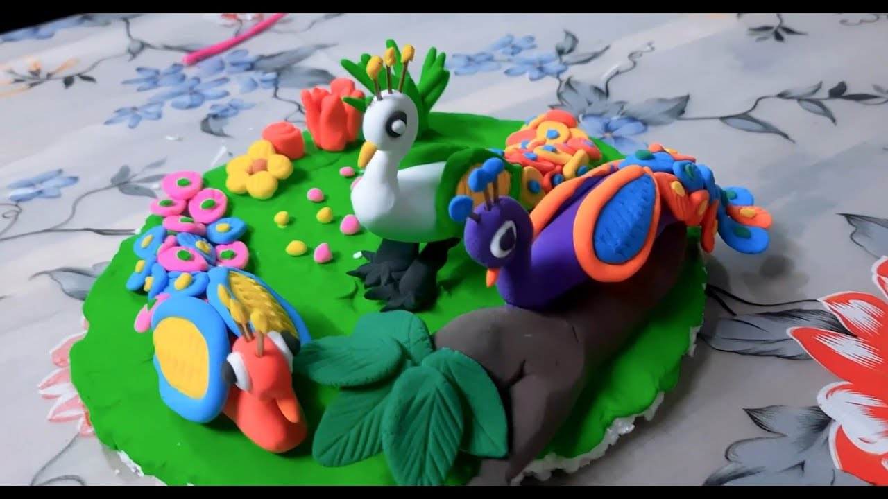 How to make peacock with clay | DIY Clay peacock | Clay art | DIY ...