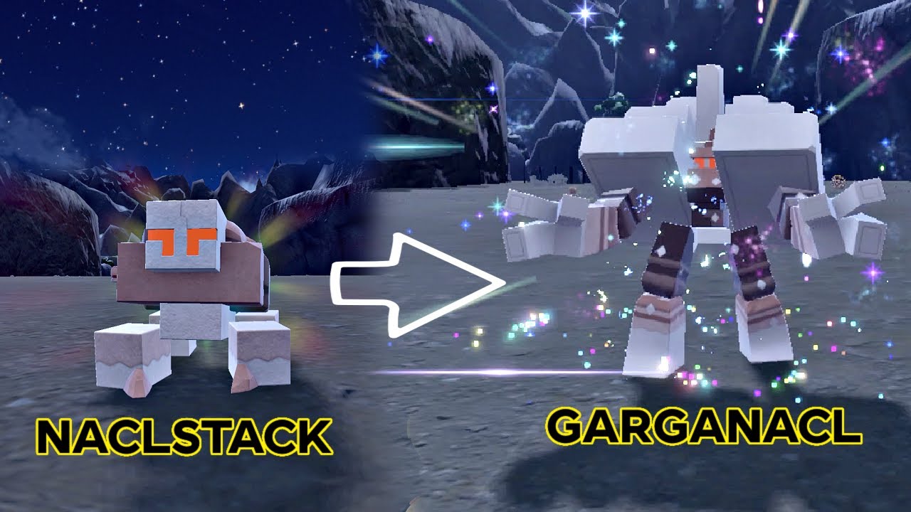 Naclstack evolves to Garganacl // Pokemon Evolution - YouTube