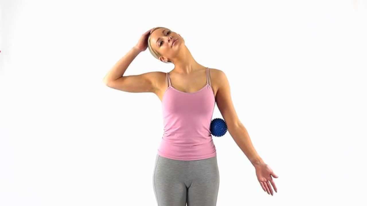 Spiky ball sternocleidomastoid stretch - YouTube