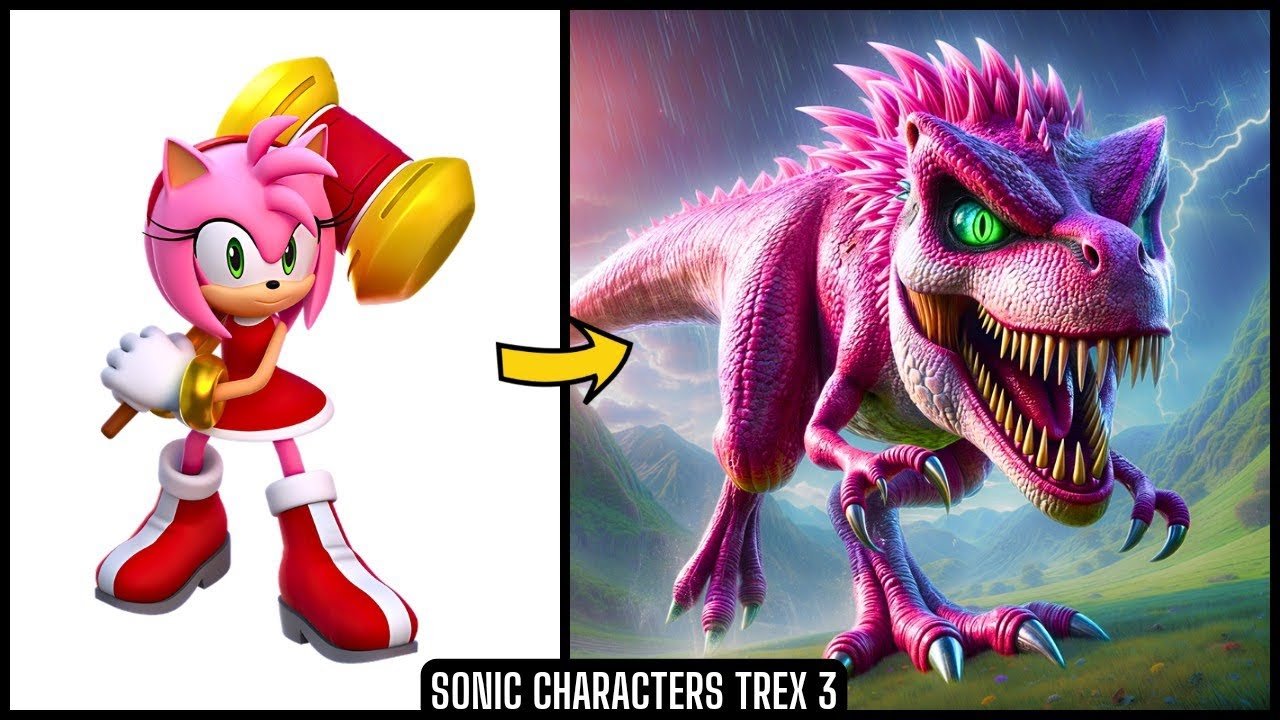 Sonic The Hedgehog All Characters as TREX (Part 3) - YouTube