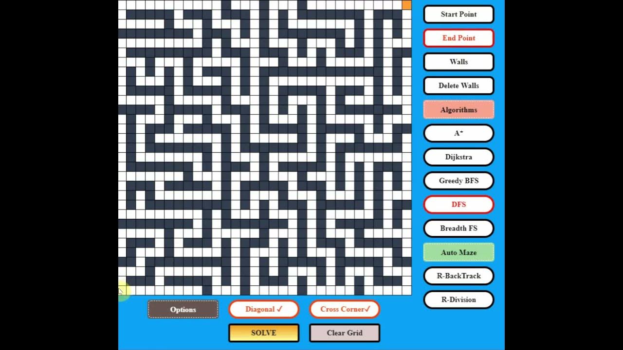 Path Finding Maze Generation Algorithm Visualizer C And Sdl2 Youtube
