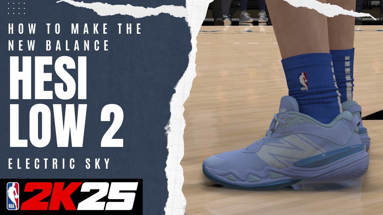 NBA 2K25 Shoe Creator: New Balance Hesi Low V2 Electric Sky - YouTube