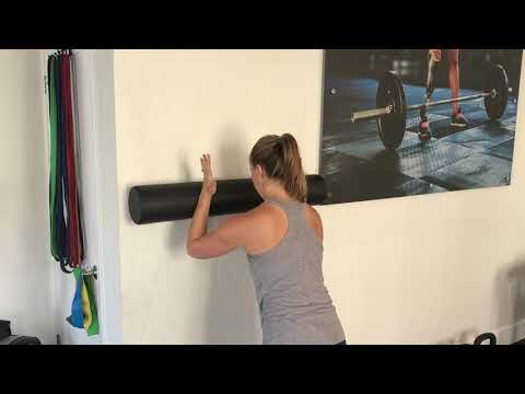 Wall slides with Foam Roller Assist Protraction - YouTube