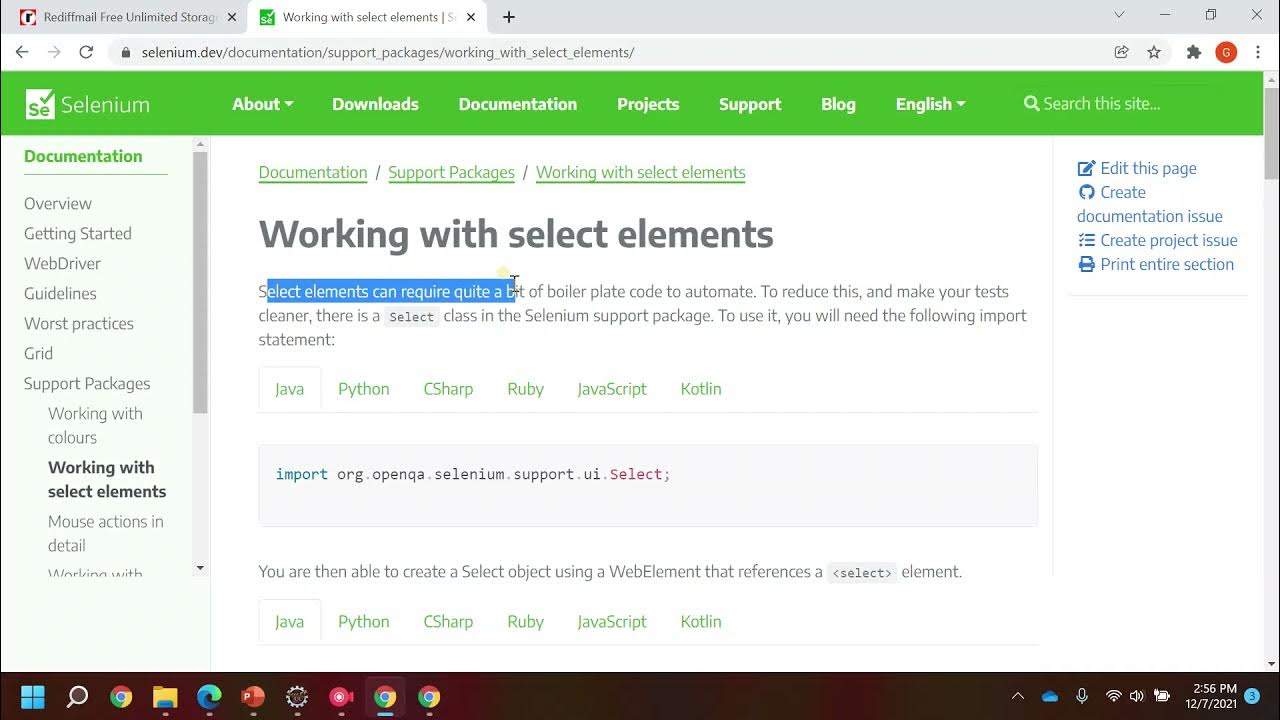 How to handle dropdown in selenium using || Select Class - YouTube