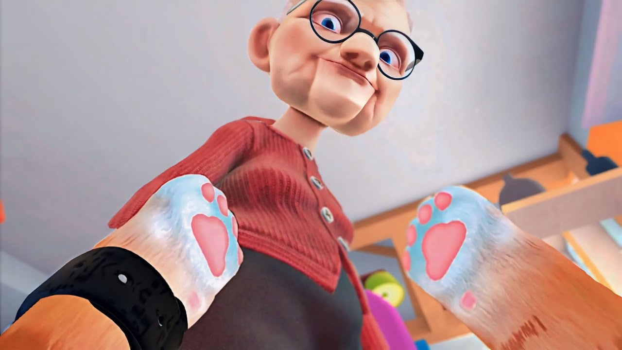 FIGHTING GRANNY in I am cat VR - YouTube