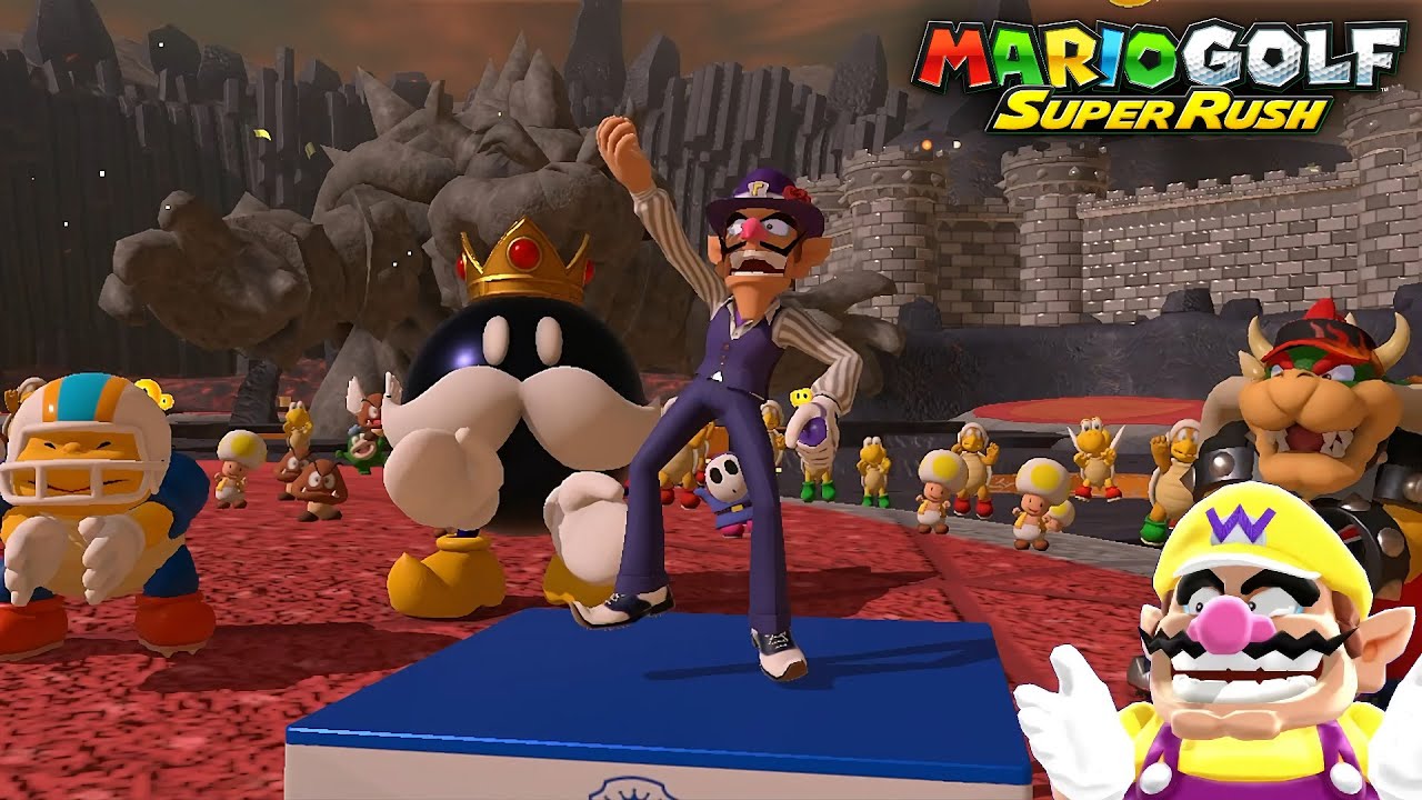 Mario Golf Super Rush Waluigi Vs Chargin Chuck Vs King Bob omb Vs ...